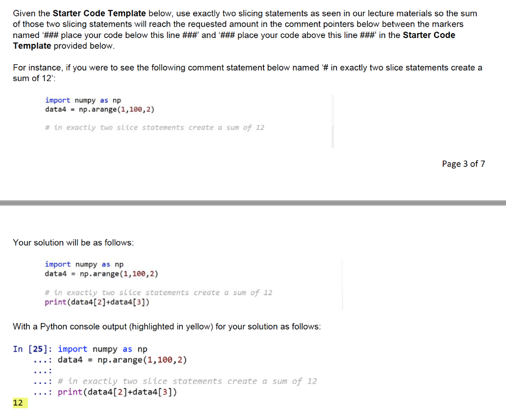 Solved Given the Starter Code Template below, use exactly | Chegg.com