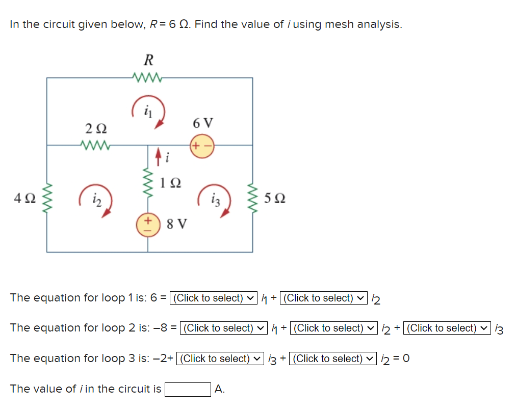 Solved In the circuit given below, R=6Omega. Find the value | Chegg.com