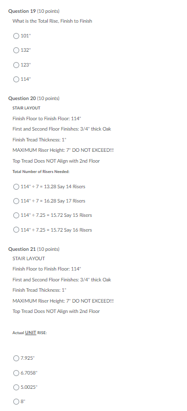 Solved Question 19 (10 points) What is the Total Rise, | Chegg.com