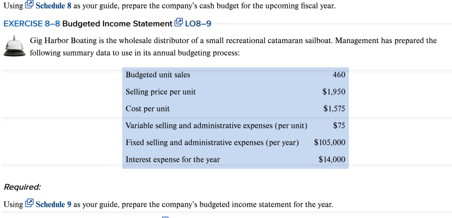 Solved Using Schedule 8 as your guide, prepare the company's | Chegg.com