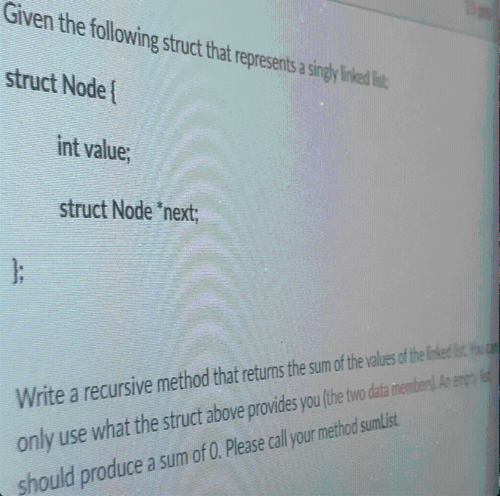 Solved Given the following struct that represents a singly | Chegg.com