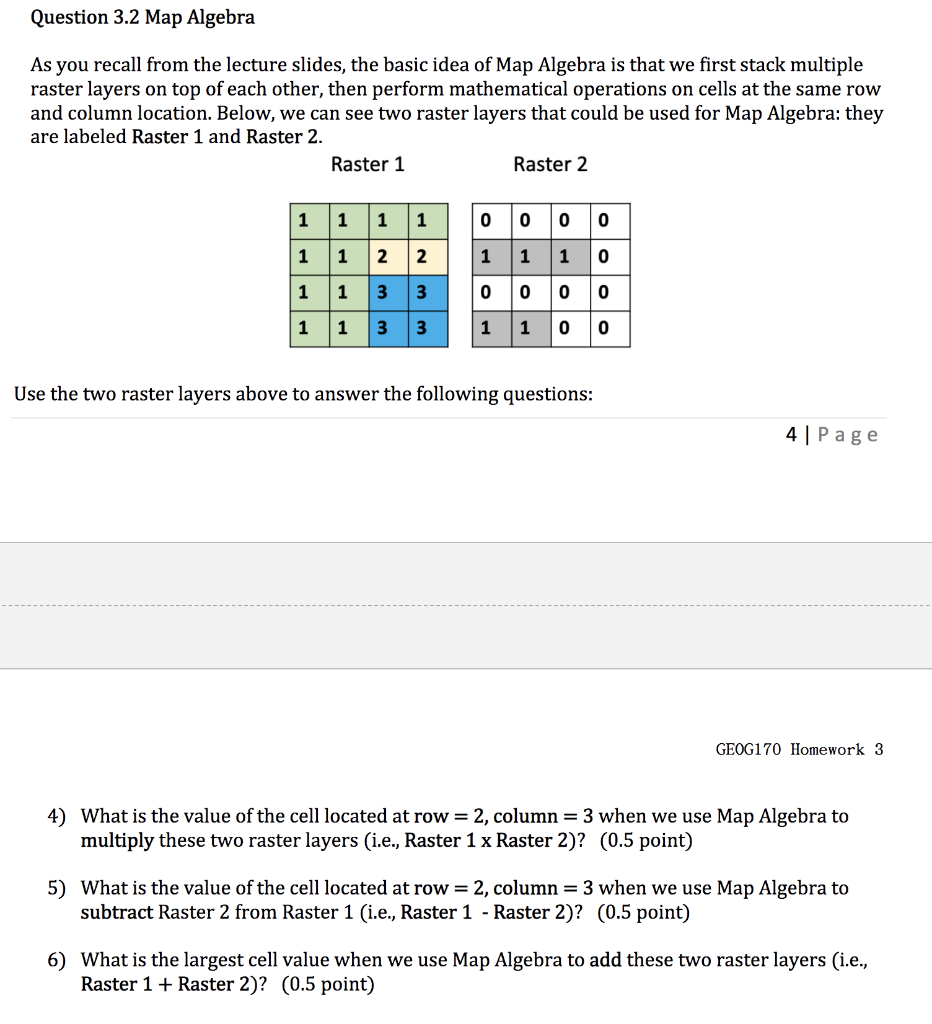 Solved Question 3 Spatial Analysis Raster Data Question 