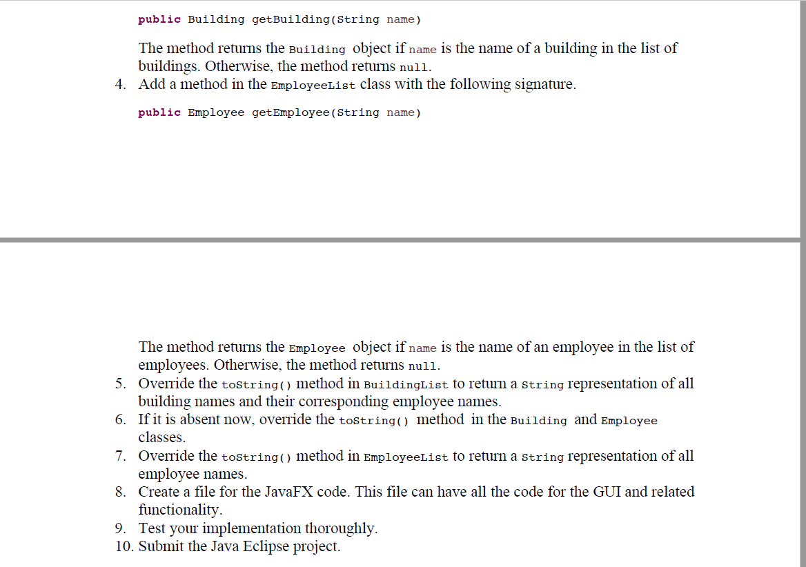 The interface will allow the following operations. 1) | Chegg.com