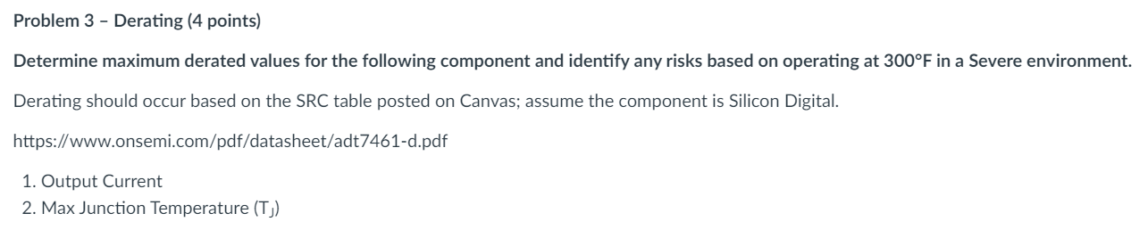 Solved Problem 3 - Derating (4 points) Determine maximum | Chegg.com
