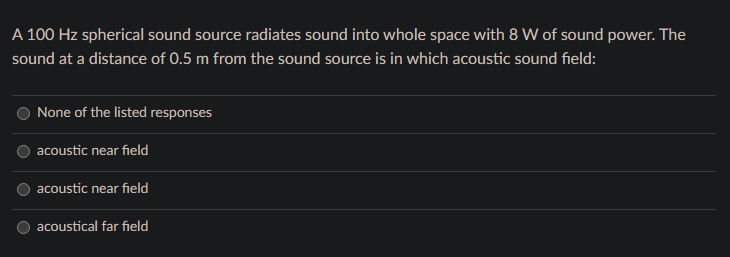 Solved A 100 Hz spherical sound source radiates sound into | Chegg.com