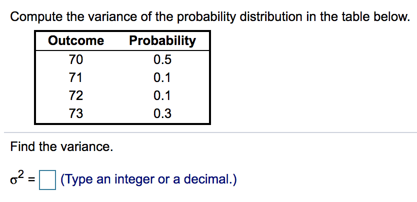 Solved Compute the variance of the probability distribution | Chegg.com