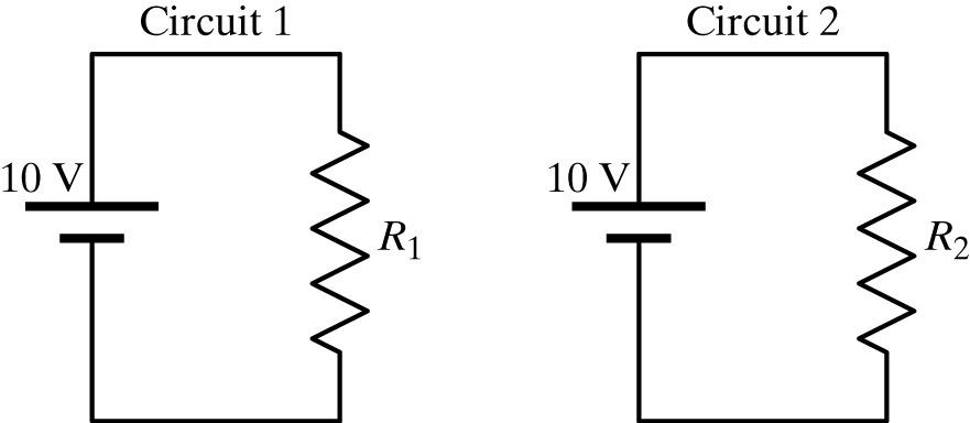 Solved Two resistors In circuit 1 (see the figure), | Chegg.com