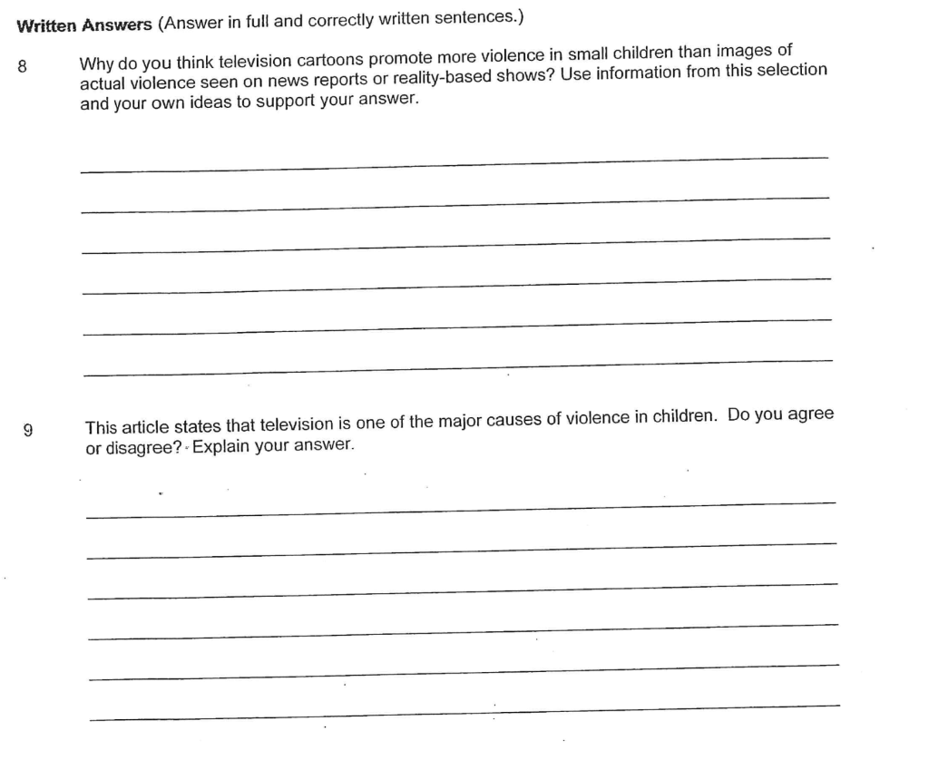 Written Answers (Answer in full and correctly written | Chegg.com