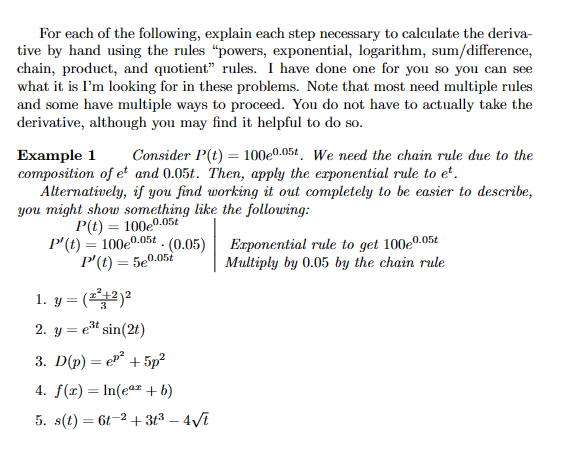 Solved For each of the following, explain each step | Chegg.com