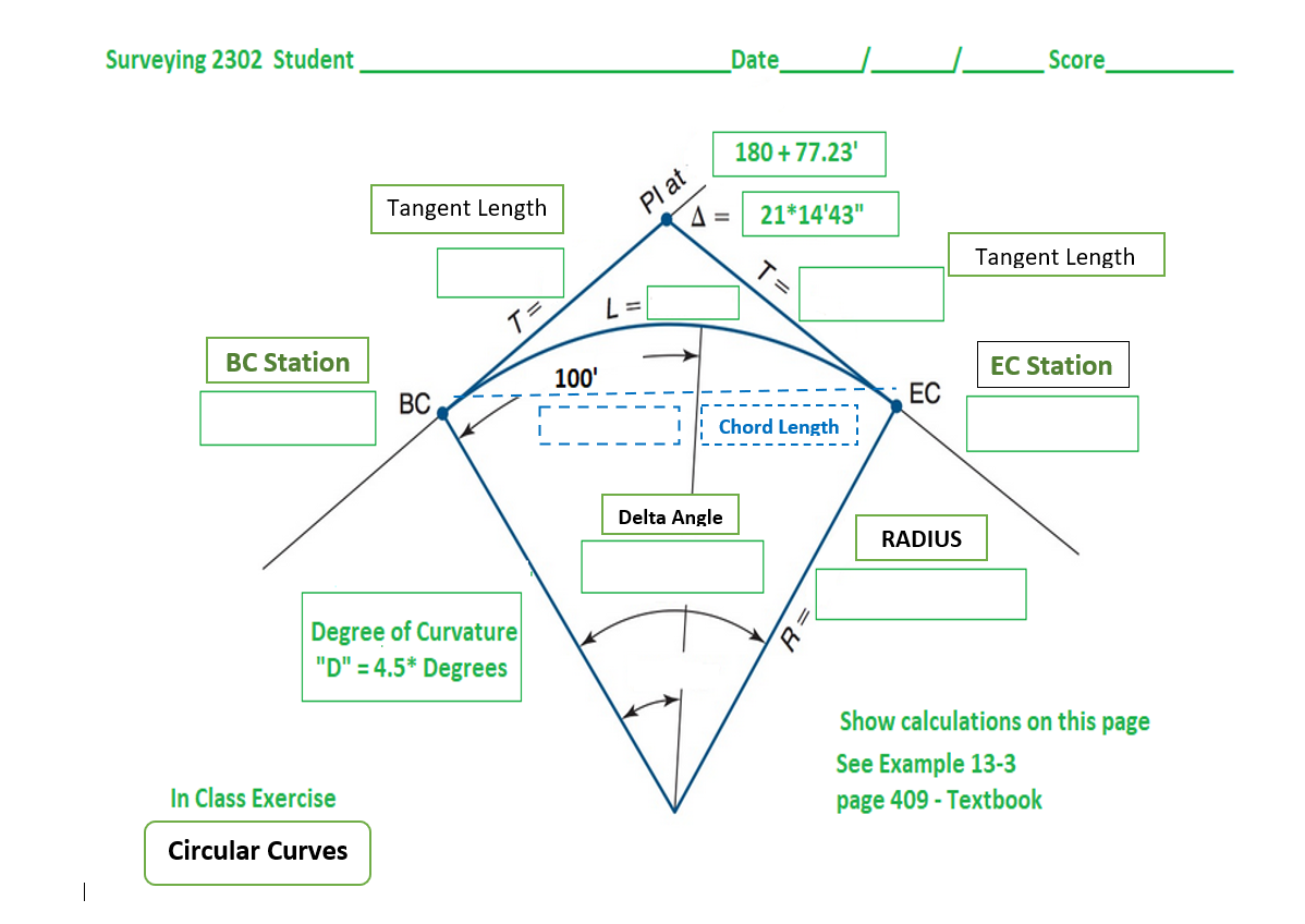 Solved Surveying 2302 Student Date Score | Chegg.com