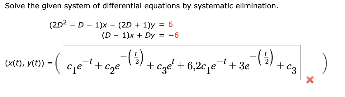 Solved Solve the given system of differential equations by | Chegg.com