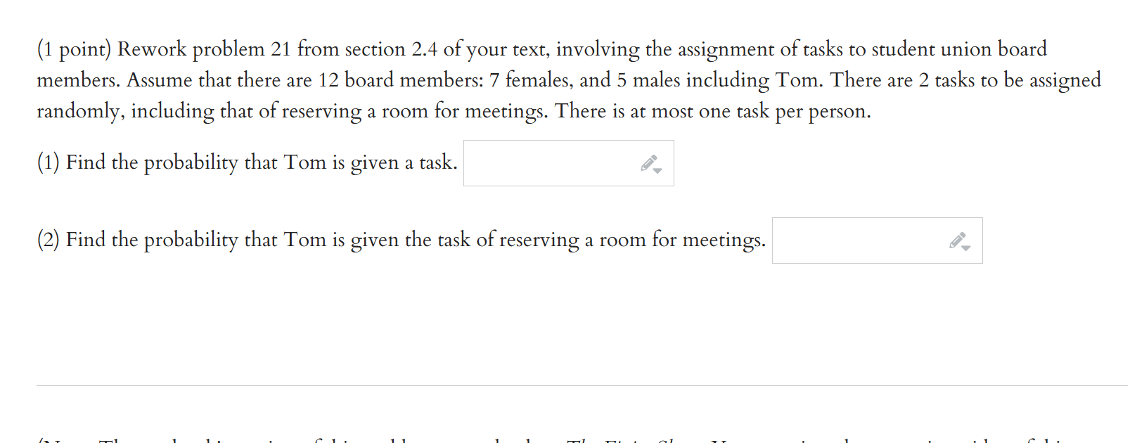 Solved (1 point) Rework problem 21 from section 2.4 of your | Chegg.com