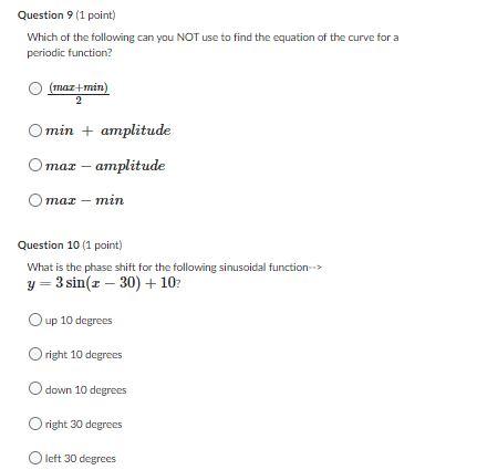 Solved Question 9 (1 point) Which of the following can you | Chegg.com