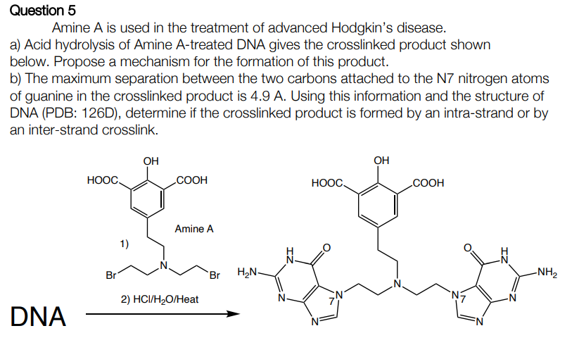 Solved Amine A is used in the treatment of advanced | Chegg.com