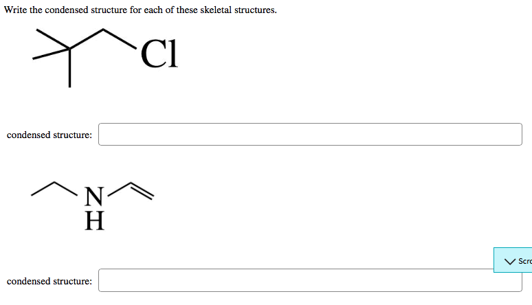 Solved Write the condensed structure for each of these | Chegg.com
