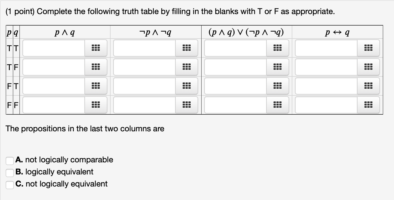 Solved (1 point) Negate the following statement: ((p 19) Vr) | Chegg.com