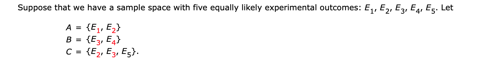 Solved Suppose that we have a sample space with five equally | Chegg.com