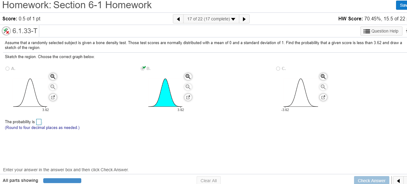Solved Homework Section 6 1 Homework Say Score 0 5 Of 1 Pt