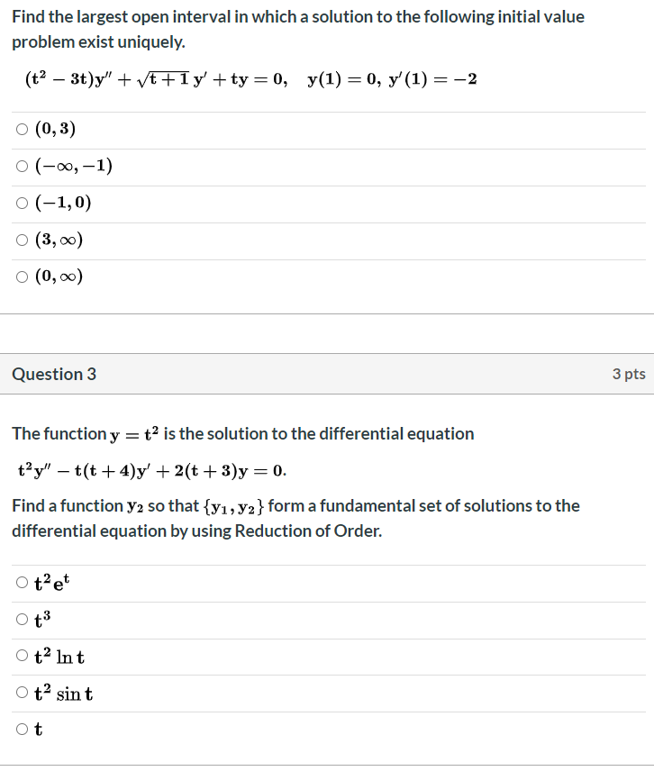 Solved Find the largest open interval in which a solution to | Chegg.com