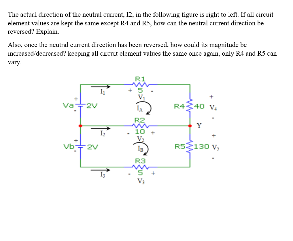 Solved The actual direction of the neutral current, 12, in | Chegg.com