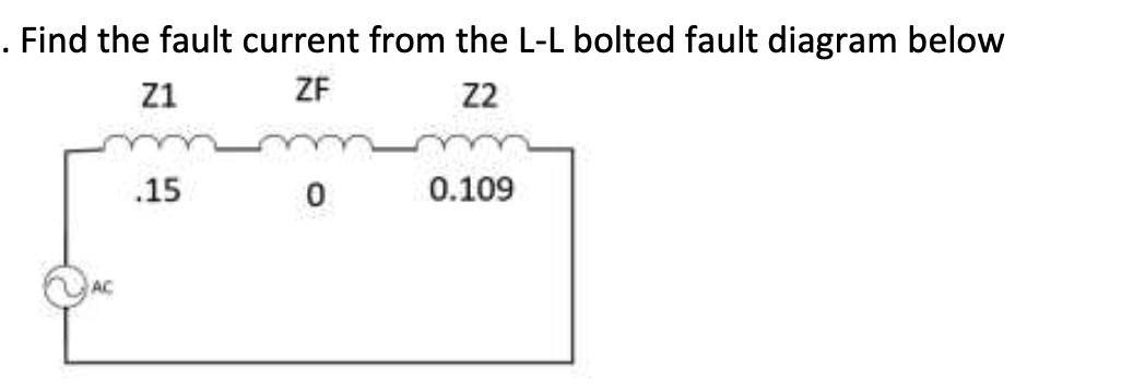 Solved . Find the fault current from the L-L bolted fault | Chegg.com