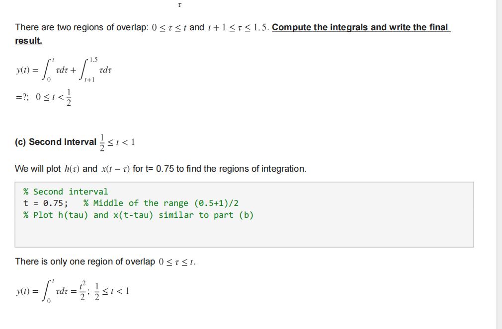 Solved (b) First Interval 0≤t