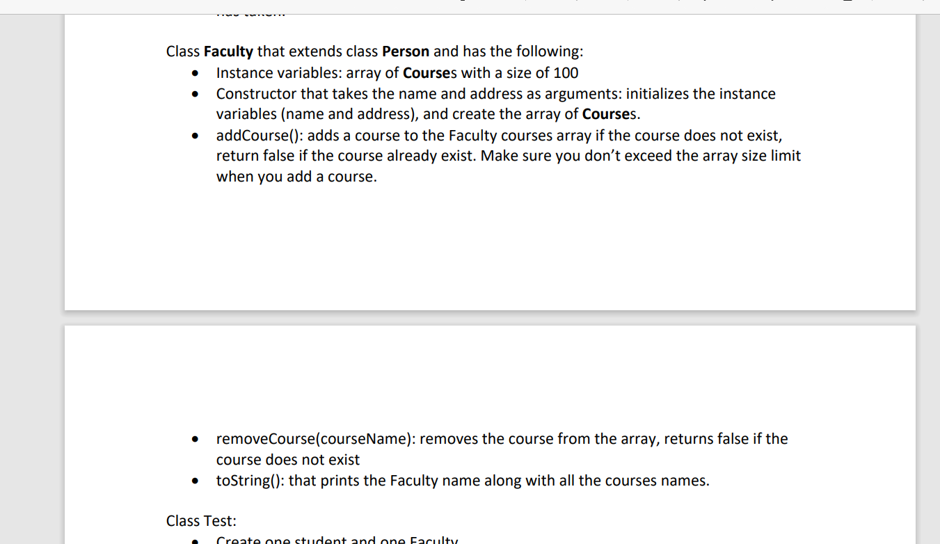 Solved Class Course which has the following: - Instance | Chegg.com
