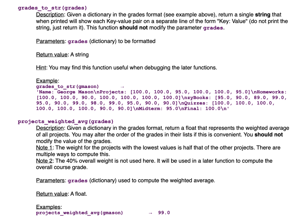Solved grades_to_str (grades) Description: Given a | Chegg.com