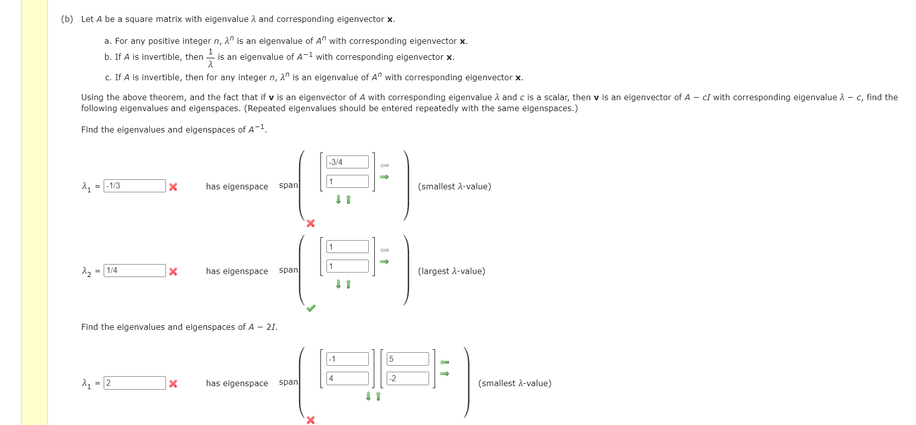 Solved (b) Let A be a square matrix with eigenvalue 1 and | Chegg.com
