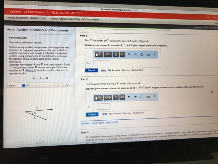 Solved Vector Addition Geometry and components Learning | Chegg.com