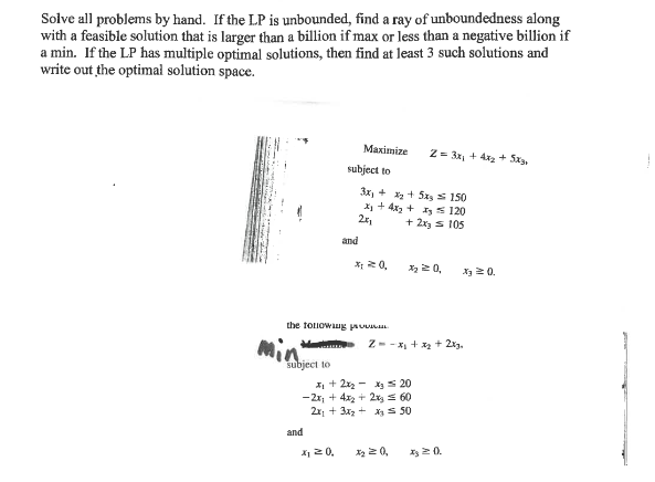 Solved Solve all problems by hand. If the LP is unbounded, | Chegg.com