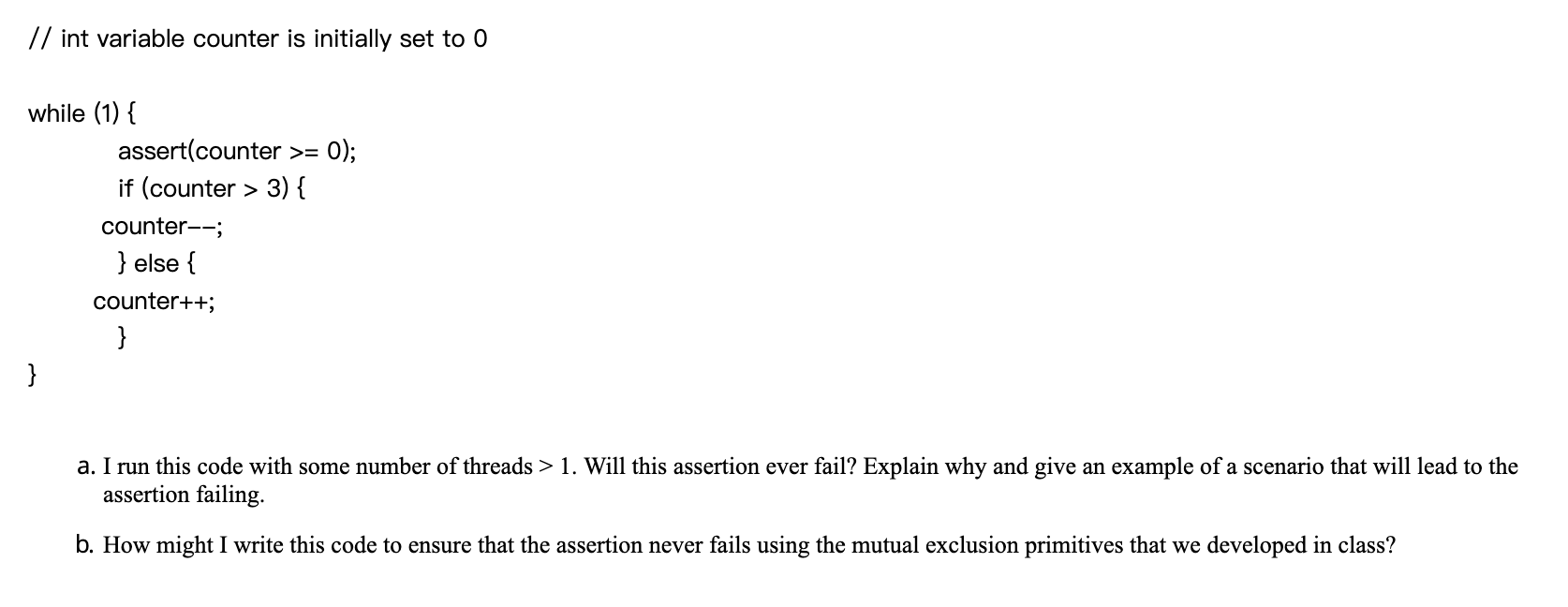 Solved Int Variable Counter Is Initially Set To O While