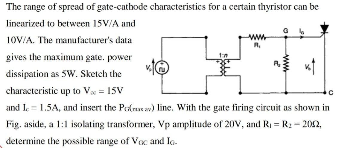 Solved G 1:n R2 The range of spread of gate-cathode | Chegg.com
