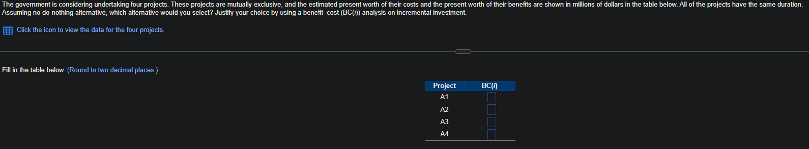 Assuming no do-nothing alternative, which alternative | Chegg.com