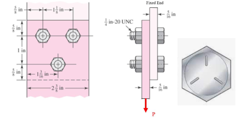 Solved The two plates below are bolted together by three | Chegg.com