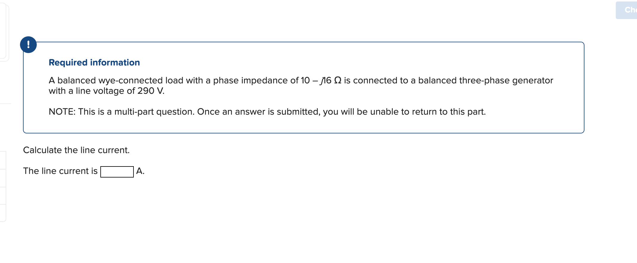 Solved Required information A balanced wye-connected load | Chegg.com