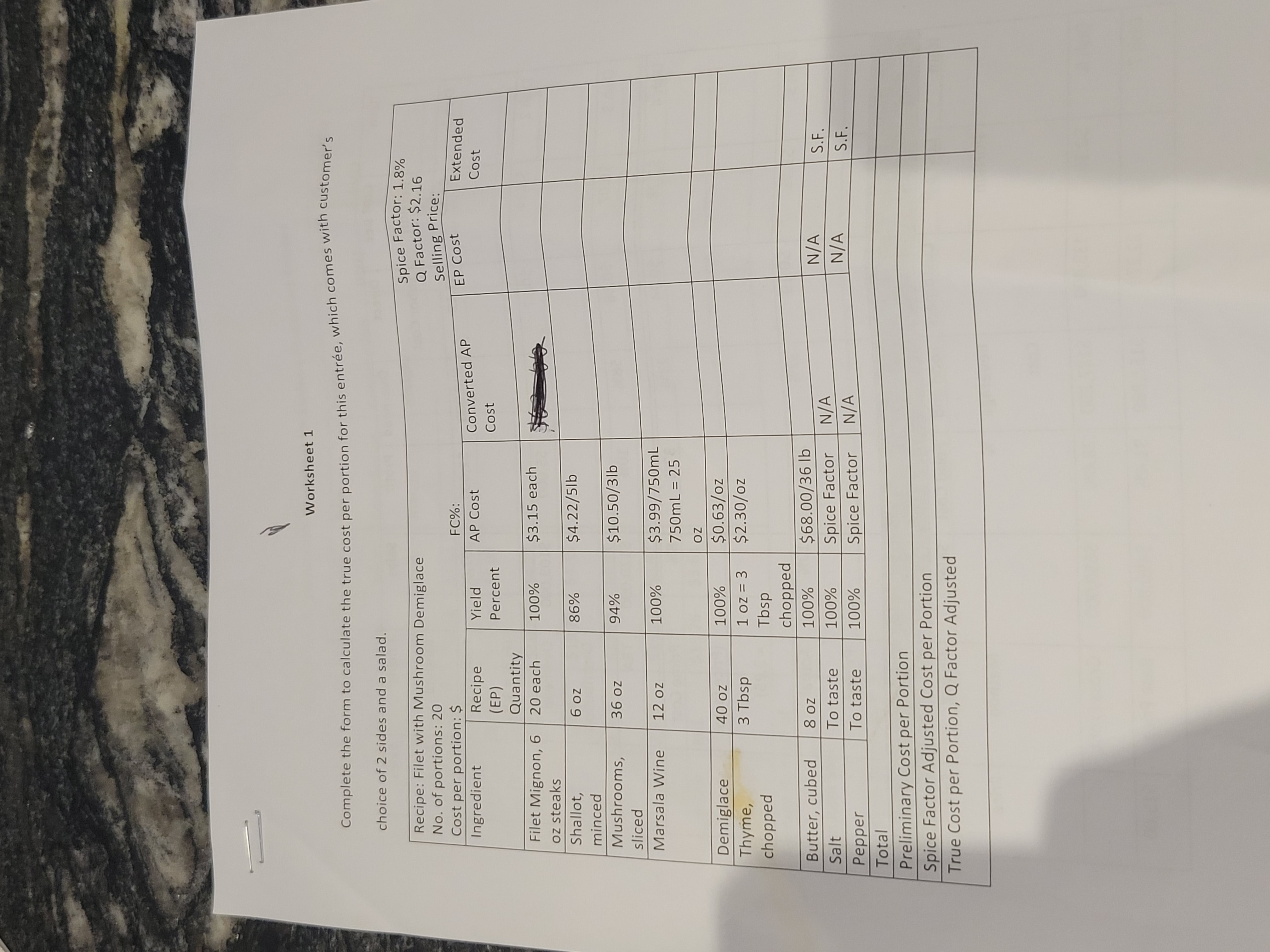 Solved Worksheet 1 Complete the form to calculate the true | Chegg.com