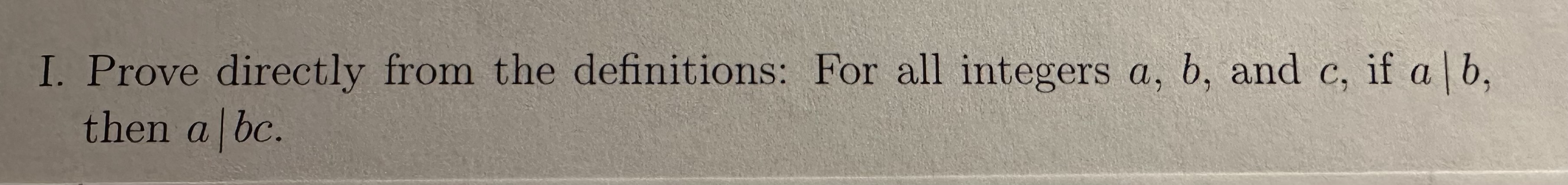 Solved I. Prove directly from the definitions: For all | Chegg.com