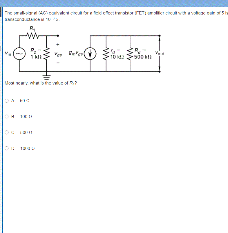 Solved The small-signal (AC) equivalent circuit for a | Chegg.com