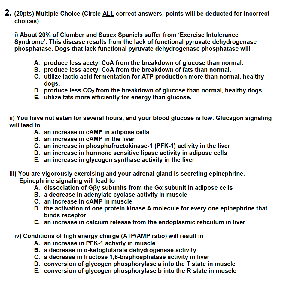 Solved 2. (20pts) Multiple Choice (Circle ALL correct | Chegg.com