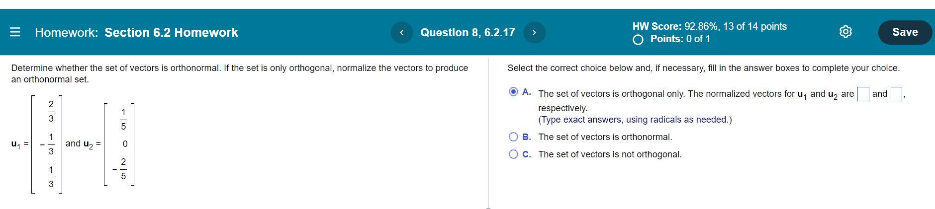 Solved Homework Section 6 2 Homework Question 8 6 2 17