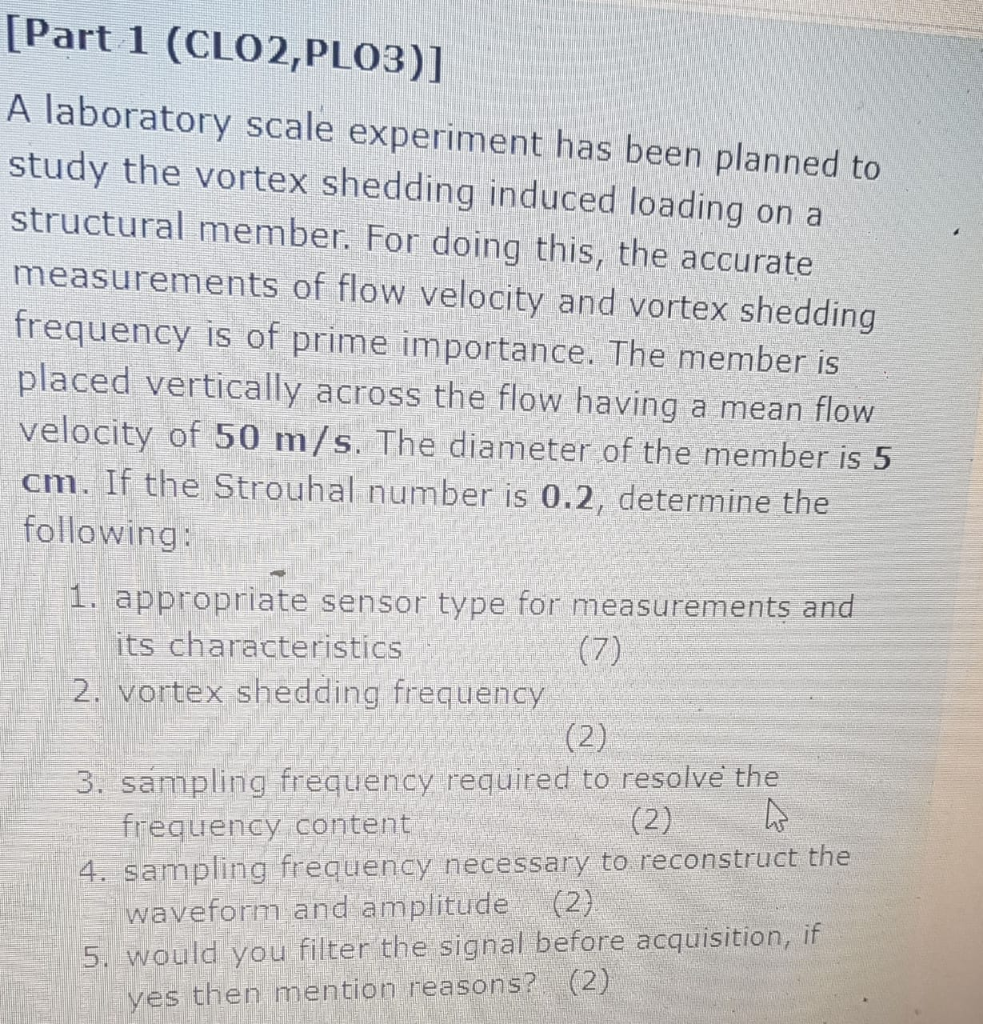 Solved [Part 1 (CLO2,PLO3)] A laboratory scale experiment | Chegg.com
