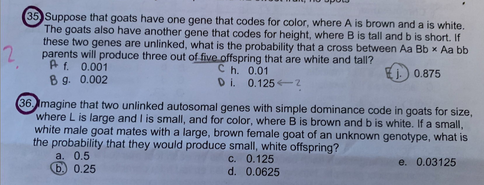 Solved 35. Suppose that goats have one gene that codes for | Chegg.com