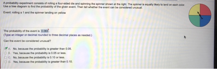 Solved A probability experiment consists of rolling a | Chegg.com