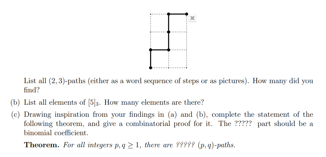 Solved Definition. Given integers p,q≥1,a(p,q)-path is a | Chegg.com