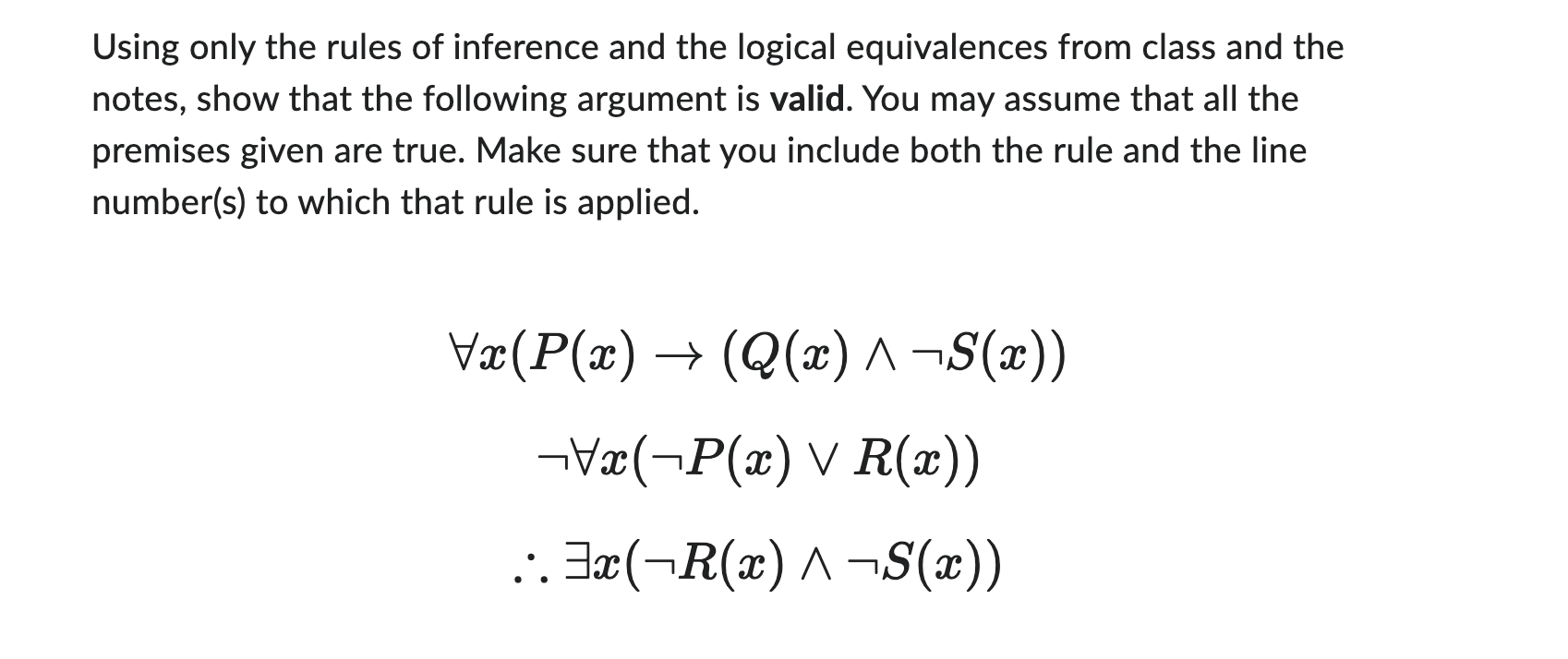 Solved Using only the rules of inference and the logical | Chegg.com