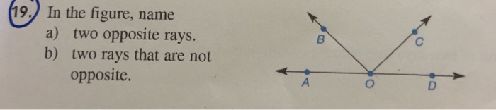 Solved 9.) In the figure, name a) two opposite rays. b) two | Chegg.com
