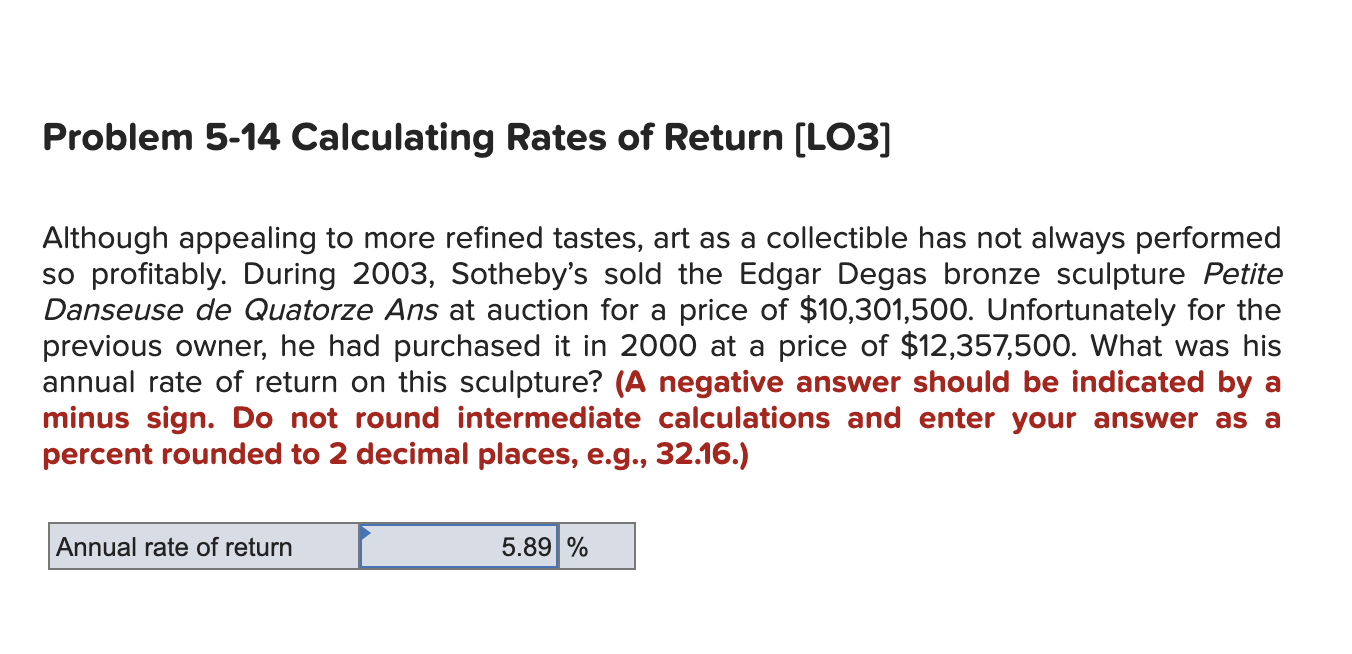 Solved Problem 5-14 Calculating Rates of Return (LO3] | Chegg.com