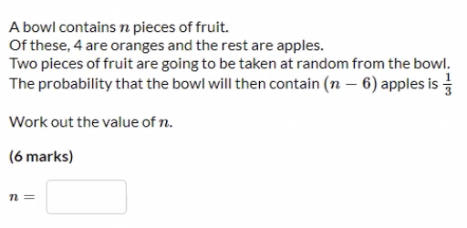 Solved A bowl contains n pieces of fruit. Of these, 4 are | Chegg.com