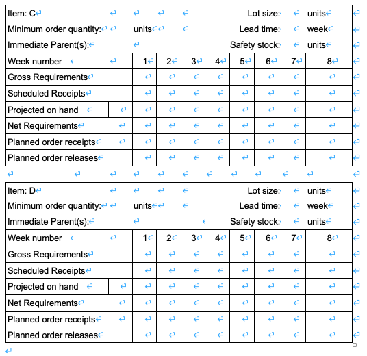 Solved Problem Product A is made according to the bill of | Chegg.com